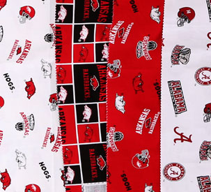 College Team Fabric | Collegiate Cotton Fleece | University Ribbon Prints